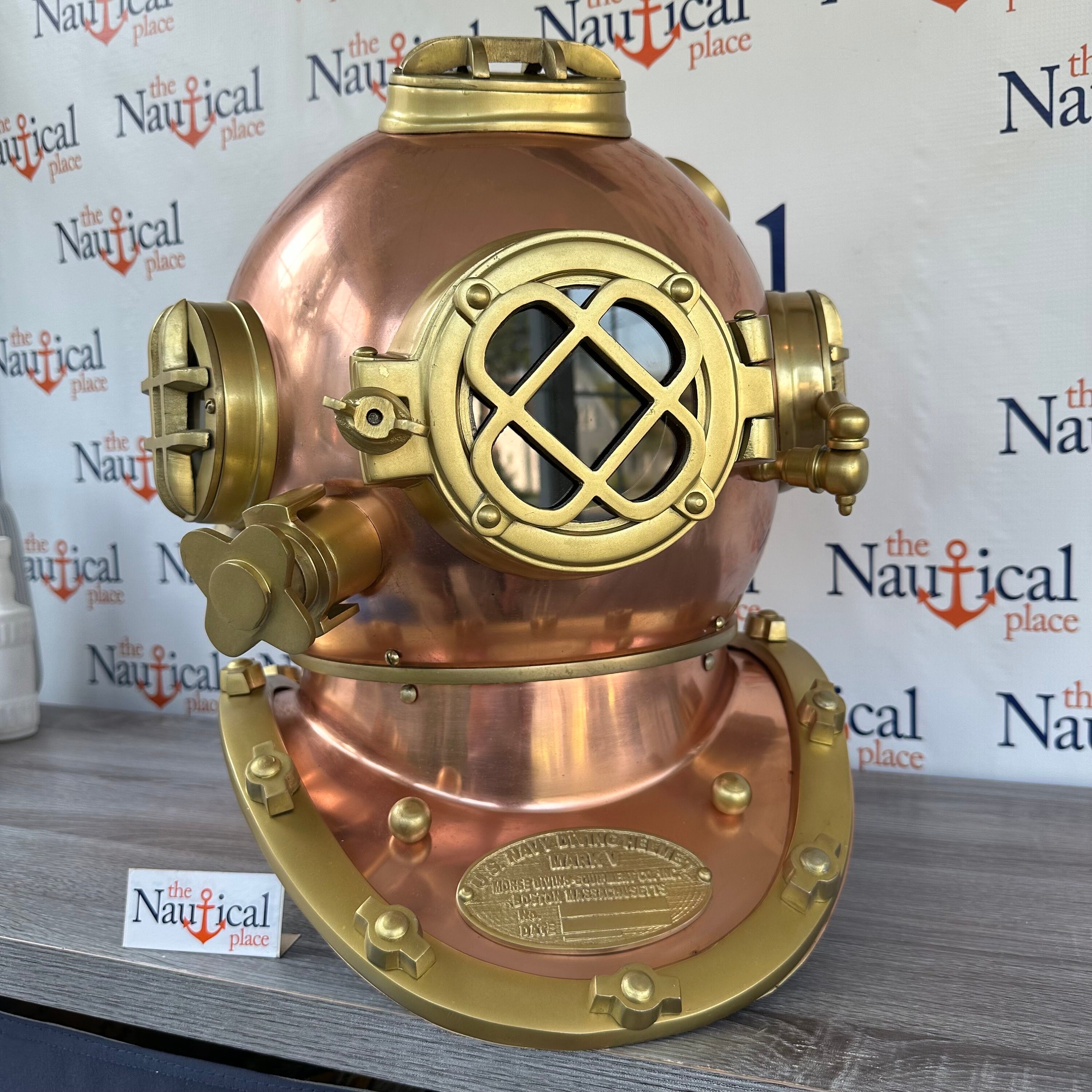 Copper & Antique Brass Finish Diver Helmet, Full Size Mark V Diving ...