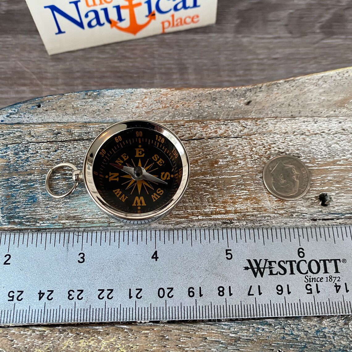 Silver Finish Brass Pocket Compass W/ Optional 27 Chain - Etsy