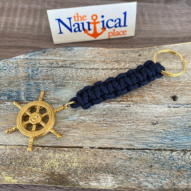 Rope Bell Pull W/ Brass Ship Wheel, Anchor, Propeller - Braided Knot ...