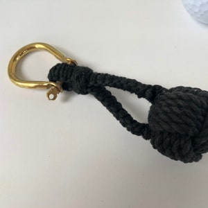 Monkey Fist Rope Knot Key Chain W/ Brass Shackle 4.5 - Etsy
