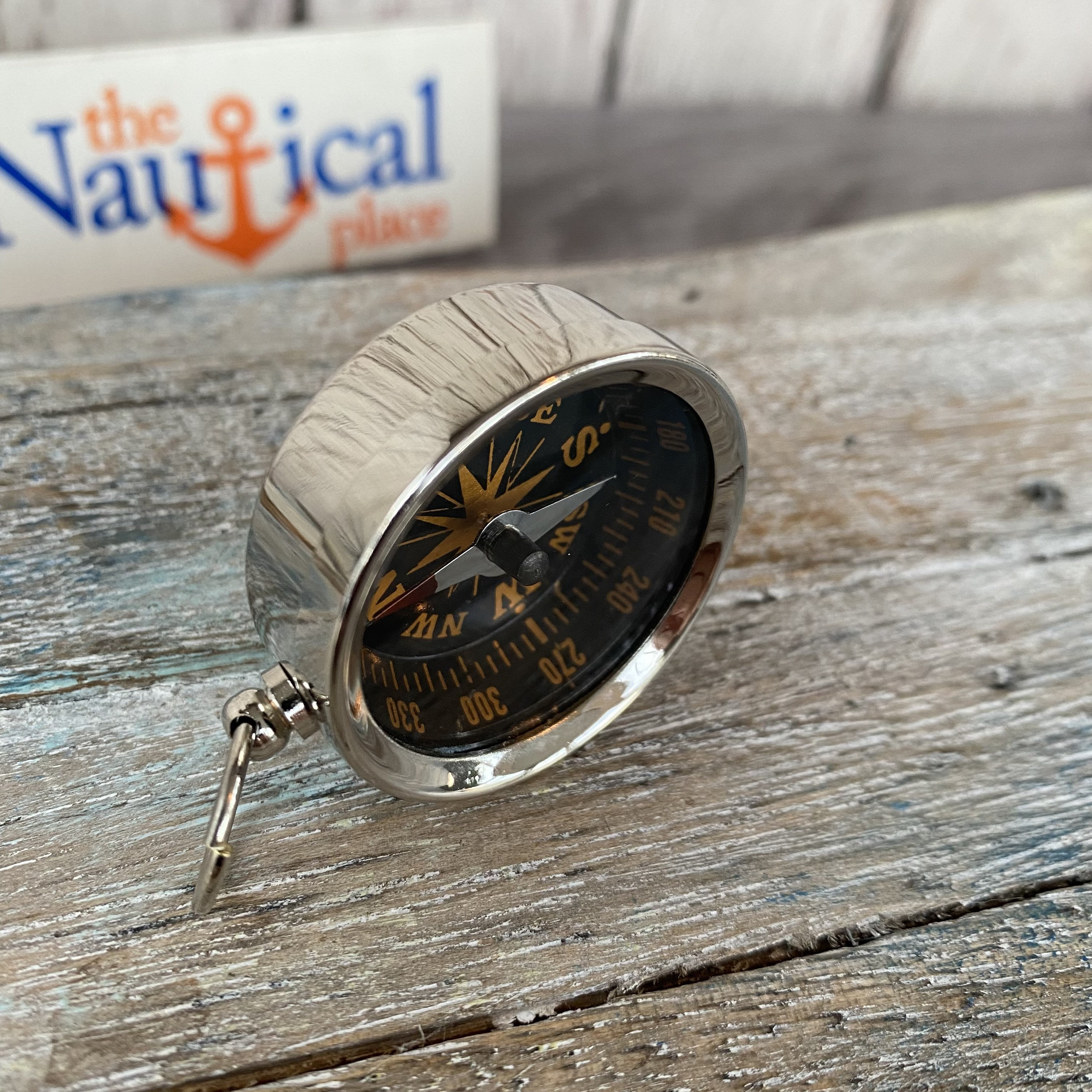 Silver Finish Brass Pocket Compass W/ Optional 27 Chain - Etsy