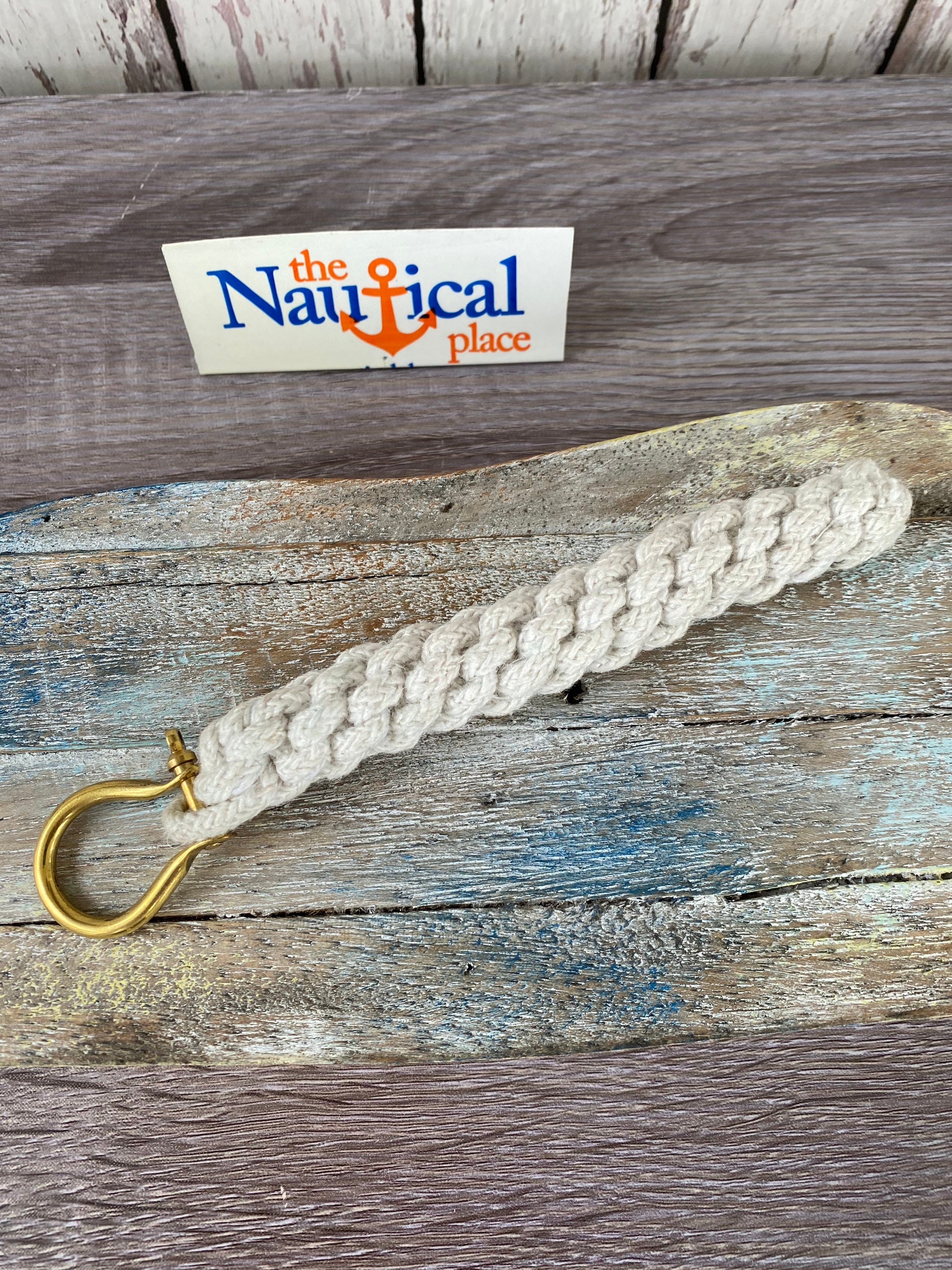 Rope Bell Pull w/ Brass Shackle - Braided Knot Lanyard - Hand Tied ...