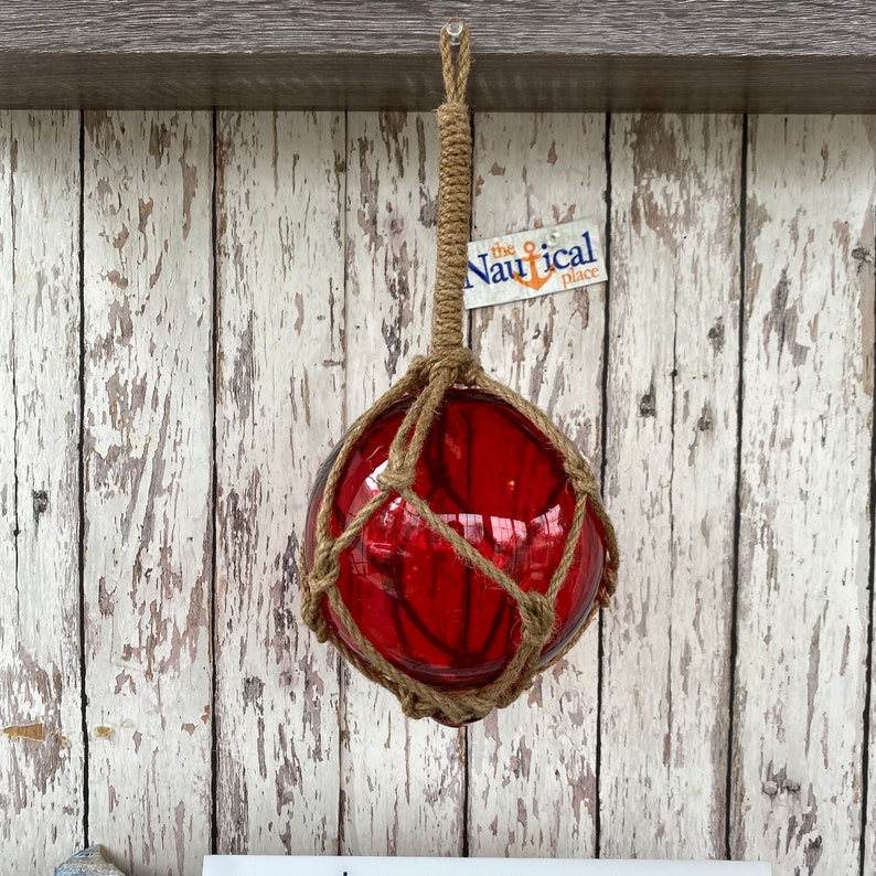 Medium 5 Glass Fishing Floats Red Blue Green Aqua - Etsy