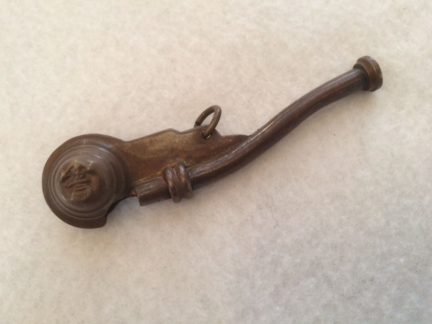 Antique Finish Brass Boatswain Whistle w/ Optional 27 Chain & Bag ...