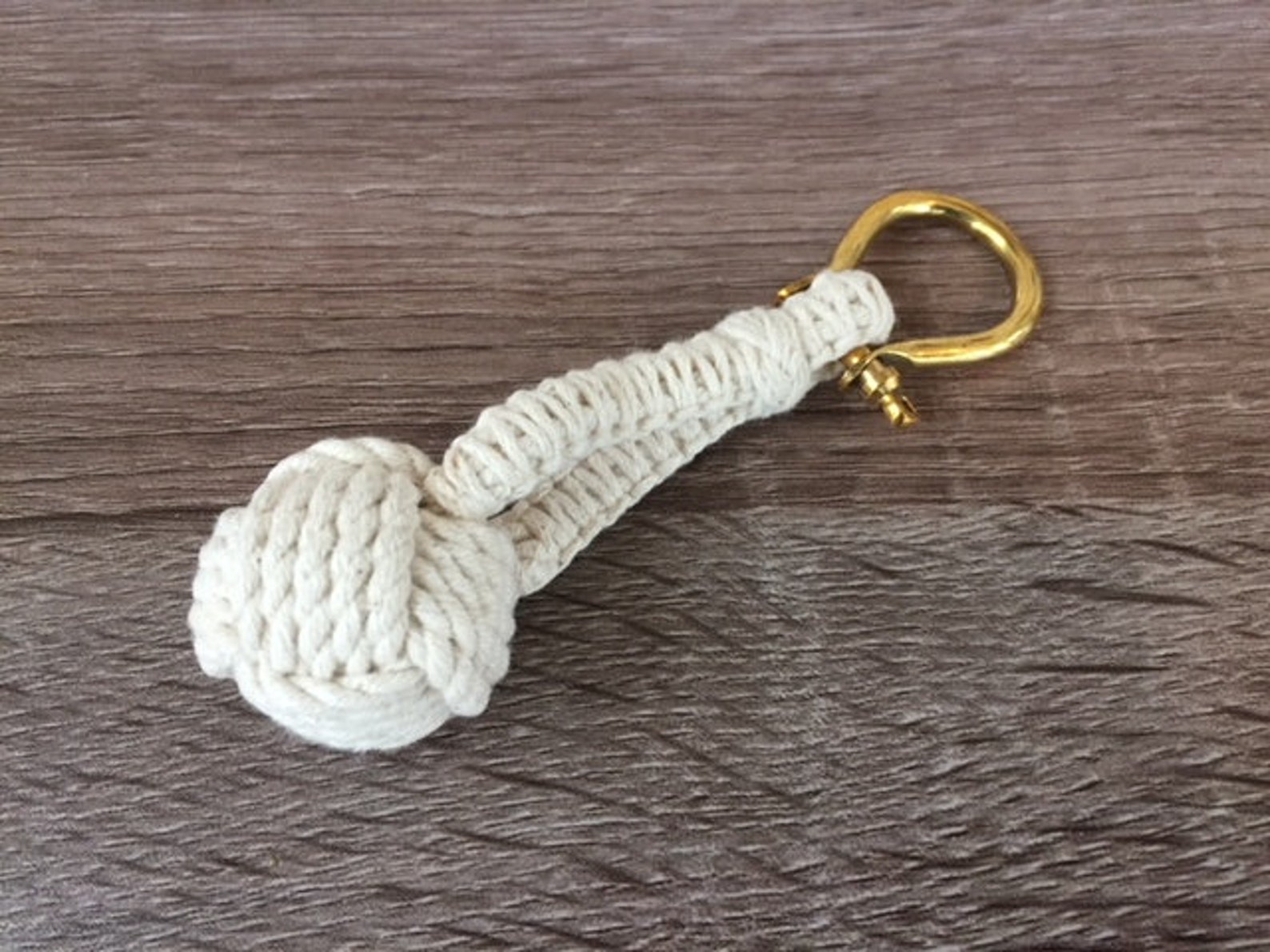 Monkey Fist Rope Knot Key Chain W/ Brass Shackle 4.5 - Etsy
