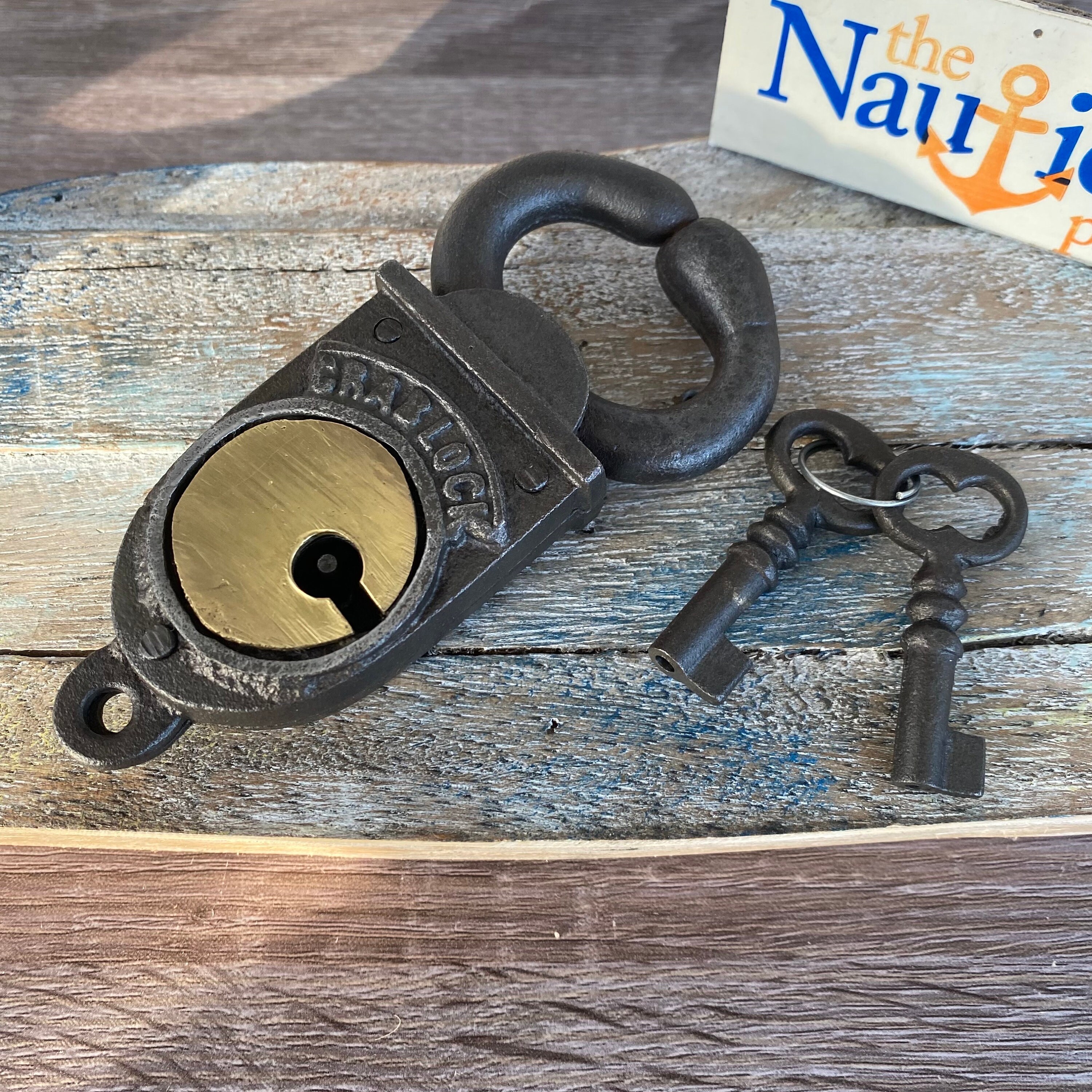 Iron Crab Lock and Keys - Vintage Antique Rustic Style - Old Style ...