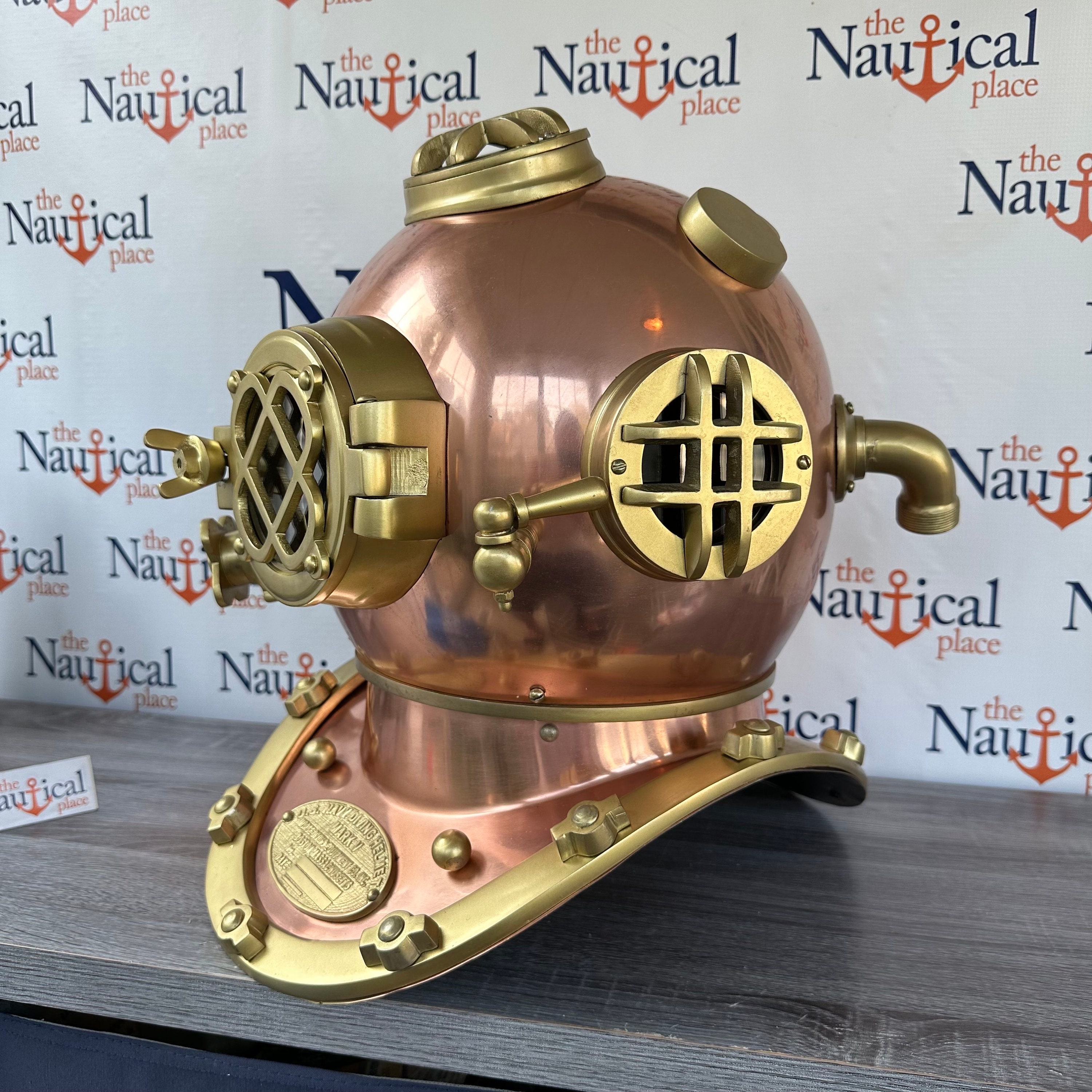 Copper & Antique Brass Finish Diver Helmet, Full Size Mark V Diving ...