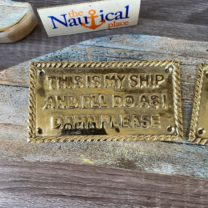 Nautical Signs Solid Brass Captain Suggested Cocktail - Etsy