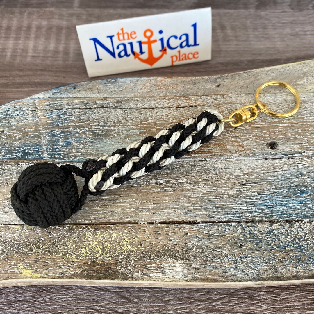 Rope Bell Pull W/ Monkey Fist Knot Ball - Braided Knot Lanyard - Hand ...