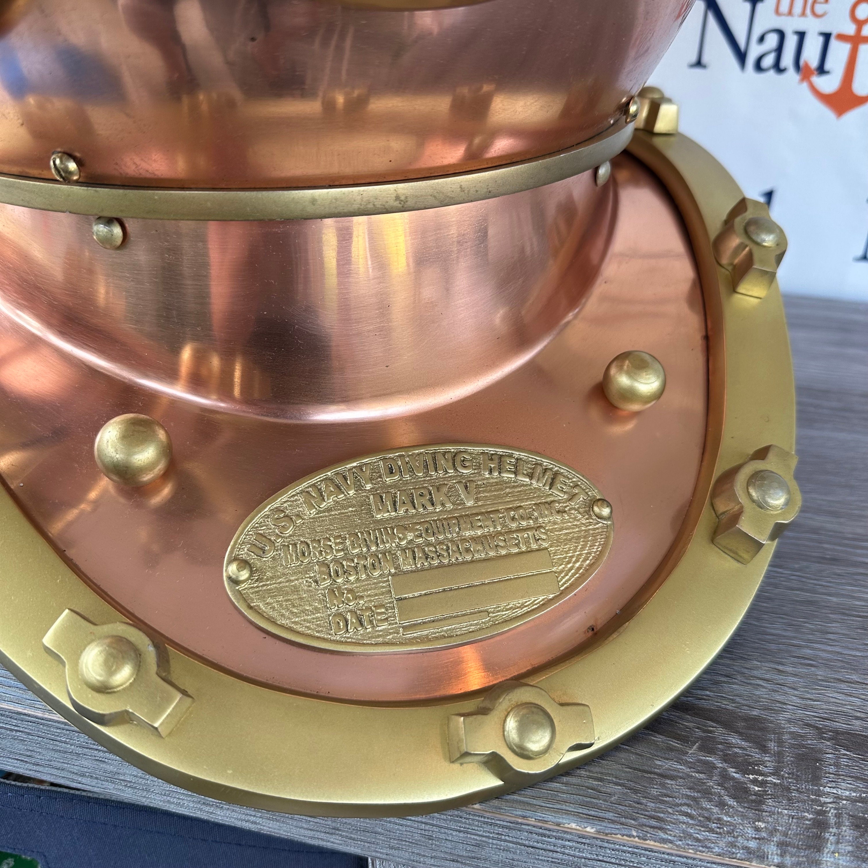 Copper & Antique Brass Finish Diver Helmet, Full Size Mark V Diving ...