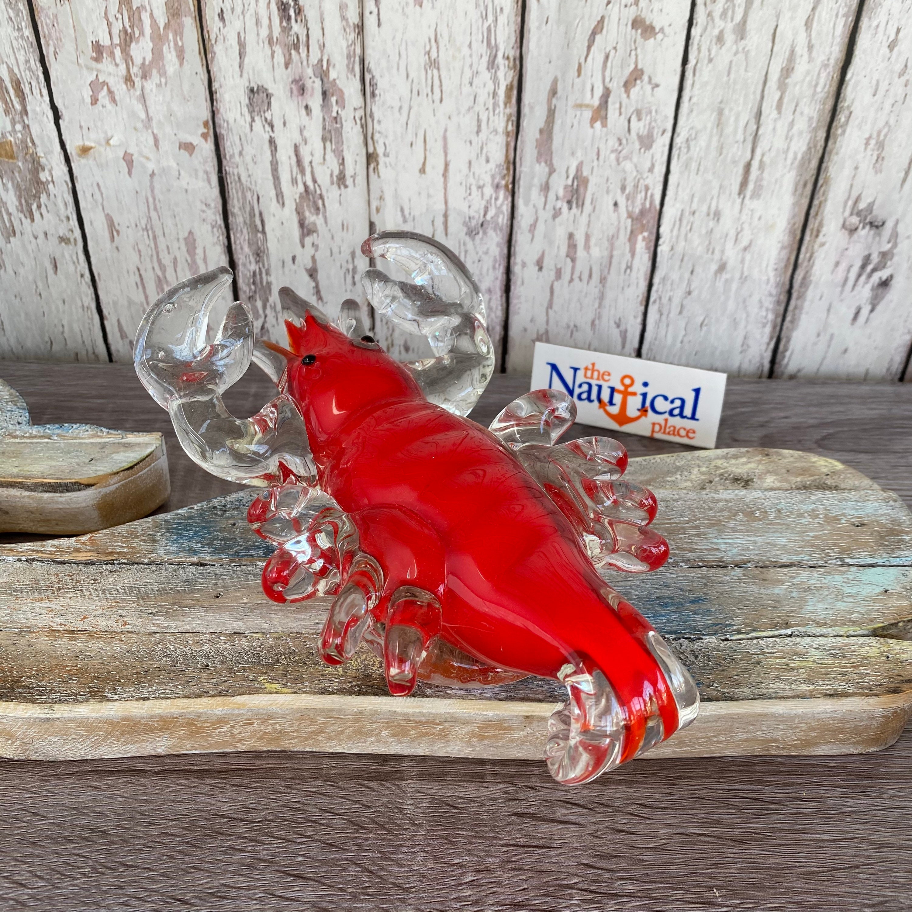 Large Glass Lobster Figurine / Hand Blown - Nautical Paperweight ...