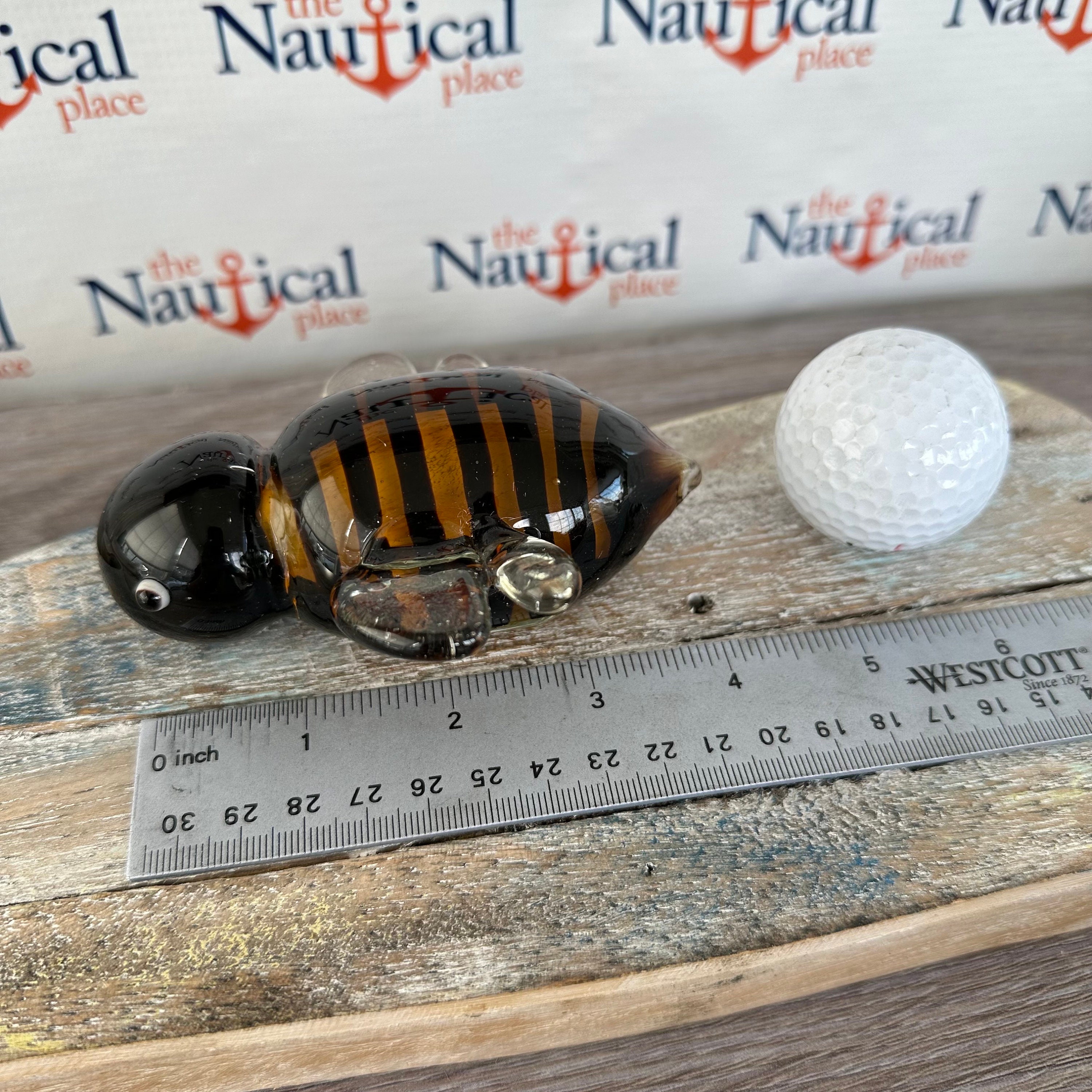 4.5 Glass Bumblebee Figurine - Yellow & Black Accents - Hand Blown ...