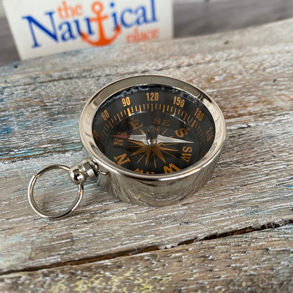 Silver Finish Brass Pocket Compass W/ Optional 27 Chain - Etsy