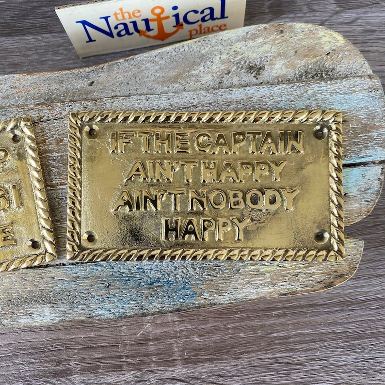 Nautical Signs Solid Brass Captain Suggested Cocktail - Etsy