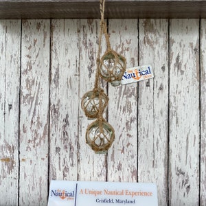2" Glass Fishing Floats on Jute Rope - Custom You Pick Colors - Fish ...