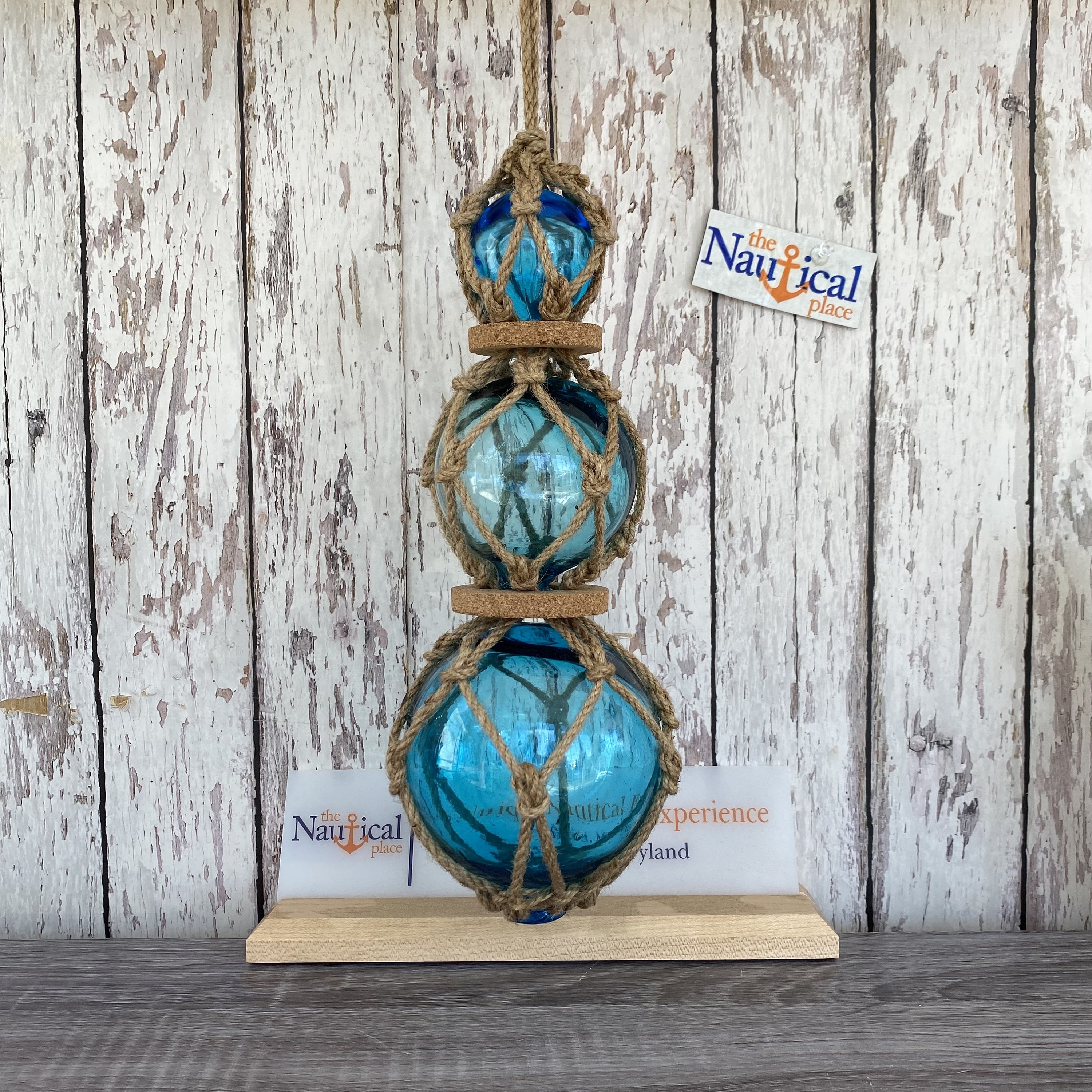 Glass Fishing Floats On Rope - Fish Net Buoy Ball - Nautical Decor ...