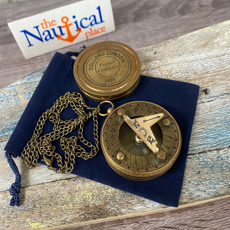 Brass Sundial Compass W/ Screw on Lid Antique Finish W/ - Etsy