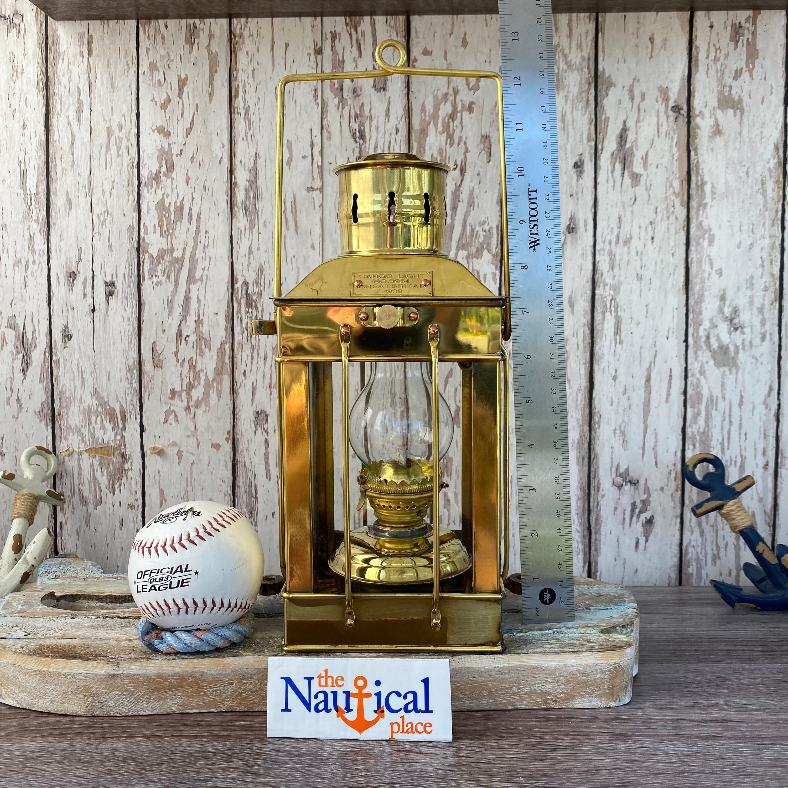 Vintage Brass Ship Cargo Lantern - Polished Finish - Nautical Oil Lamps ...
