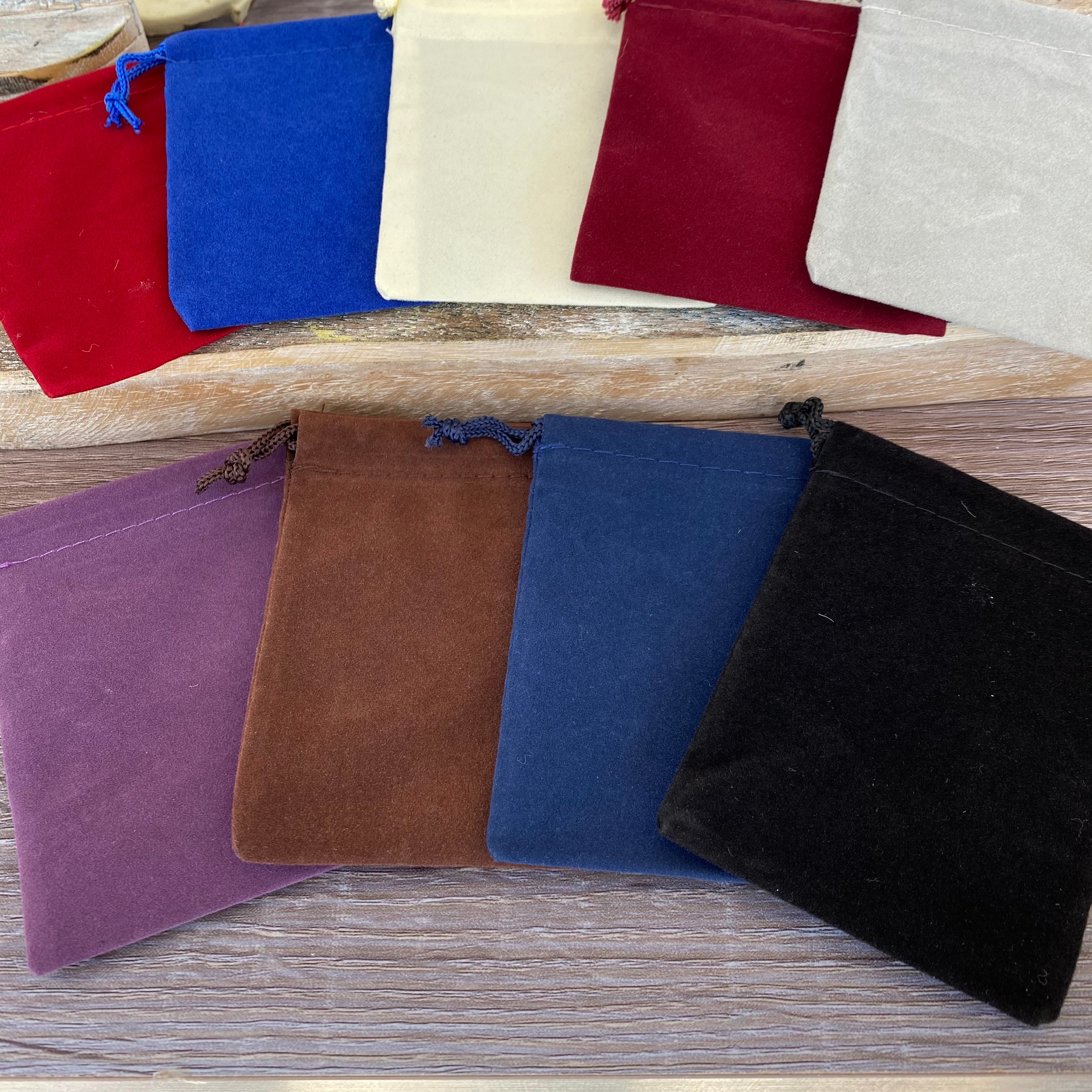 3x4 Velvet Jewelry Bag - Small Drawstring Gift Bag - Velour Protective ...