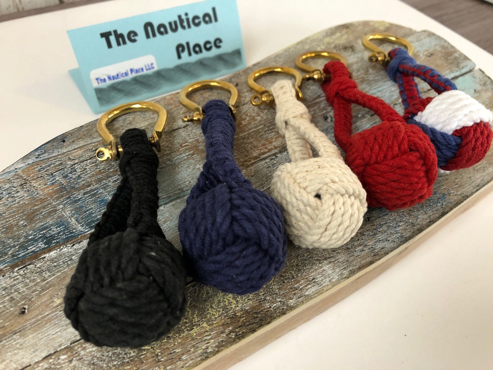 Monkey Fist Rope Knot Key Chain W/ Brass Shackle 4.5 - Etsy