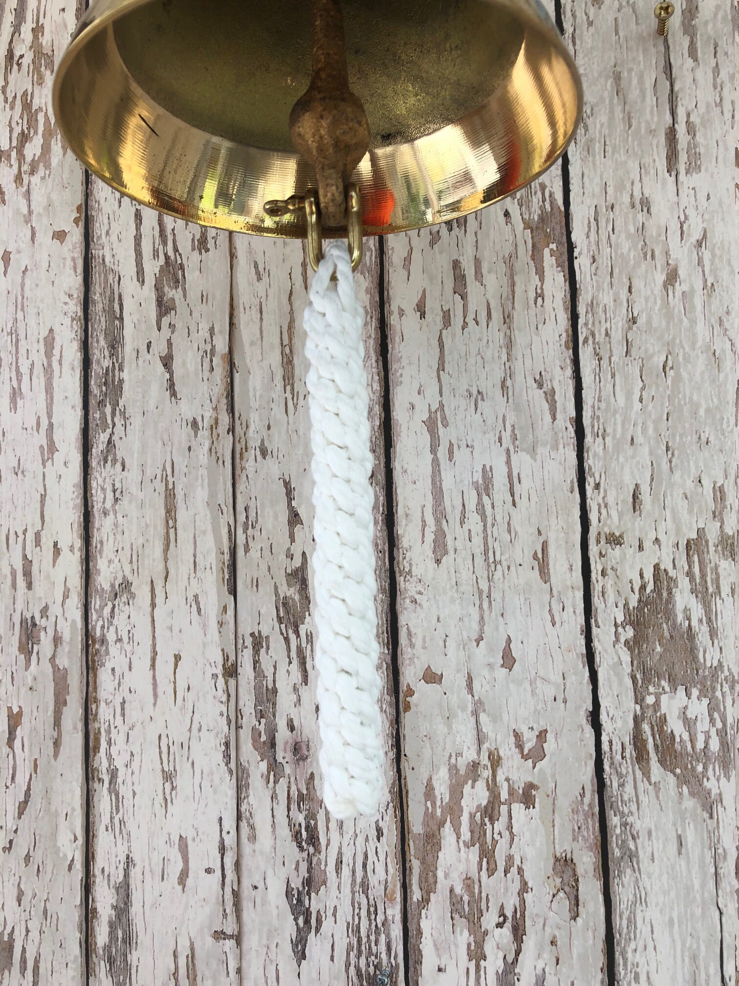 Rope Bell Pull w/ Brass Shackle - Braided Knot Lanyard - Hand Tied ...
