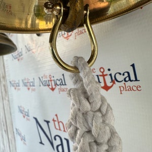 Rope Bell Pull W/ 2 Brass Shackles & Ring - Braided Knot Lanyard - Hand ...
