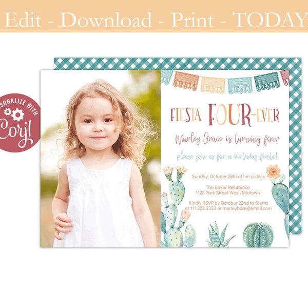 Fiesta Four Ever Invitation - Etsy