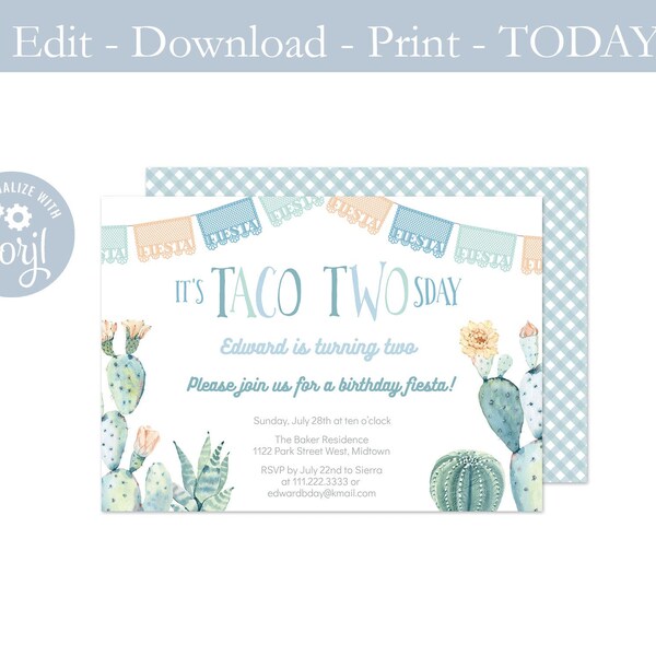 Taco Twosday Invite - Etsy