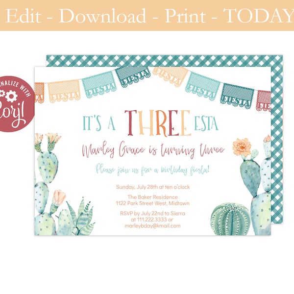 3 Esta Birthday Invitation - Etsy