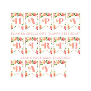 HAPPY BIRTHDAY Banner, Peaches Birthday Banner, Georgia Peach Banner ...