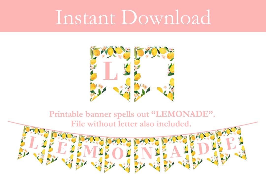 LEMONADE Stand Banner, Lemonade Garland, Photo Prop, Birthday Party ...