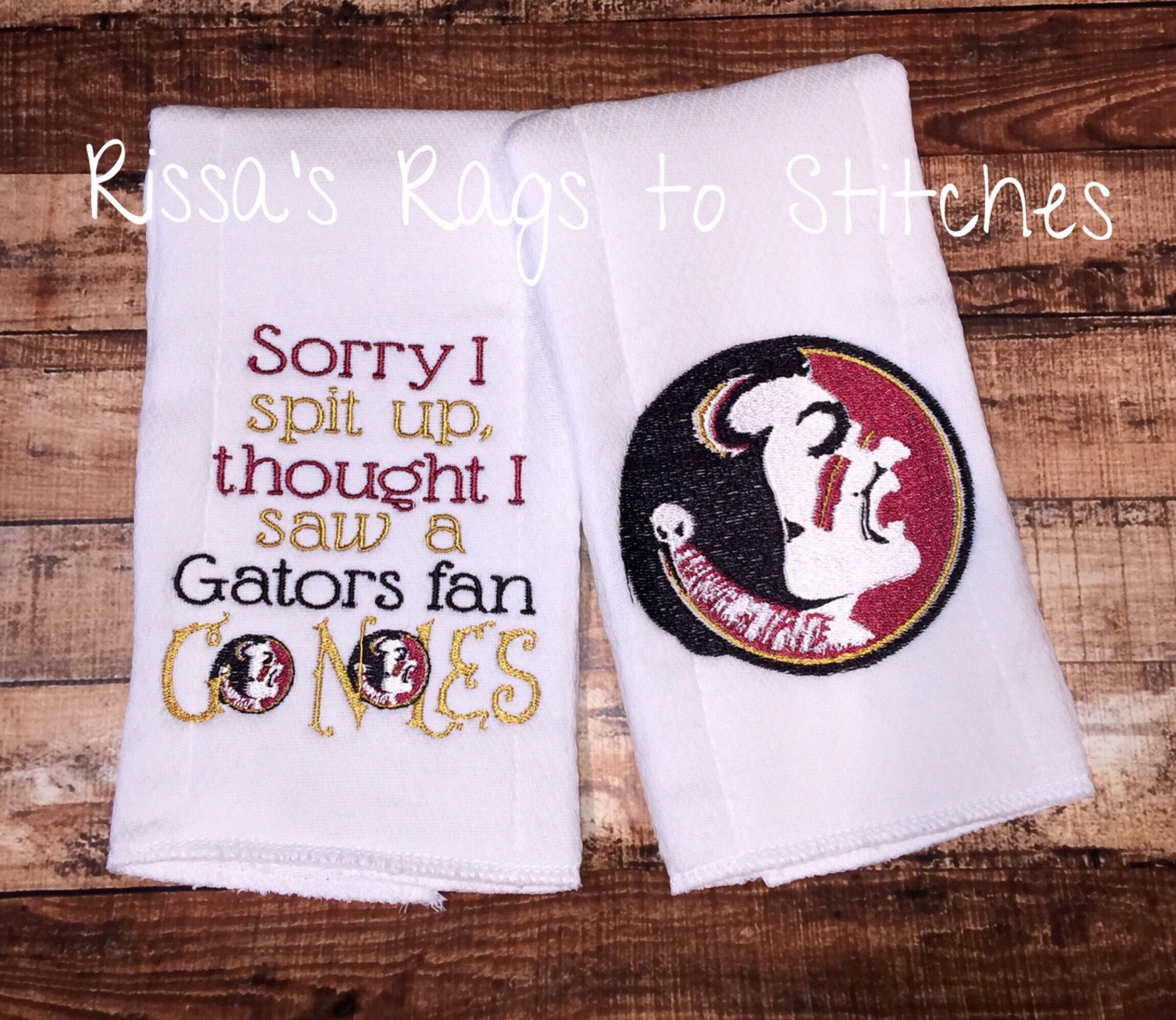 Florida State Burp Cloths Set of 2 - Etsy
