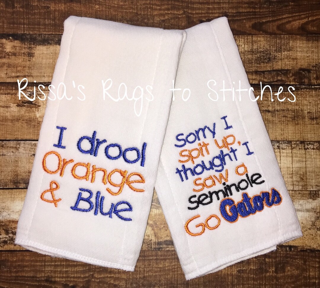 Florida Gators Burp Cloths, I Drool Orange & Blue, Sorry I Spit Up ...