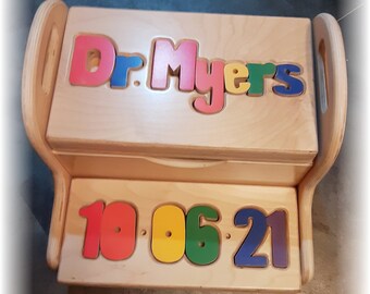 Extra-long Name Puzzle Stool free Shipping 0 12 Letters/spaces - Etsy