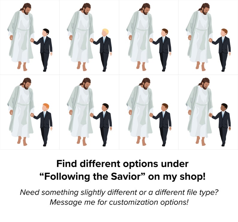 Jesus Christ Artwork LDS Baptism Following the Savior | Etsy