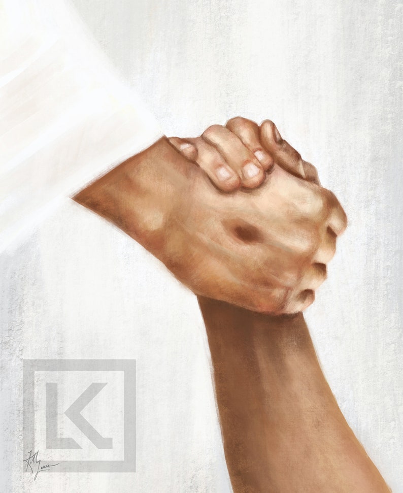 Jesus Holding Hand, "be Not Afraid," Christian Art Print, Strength of ...