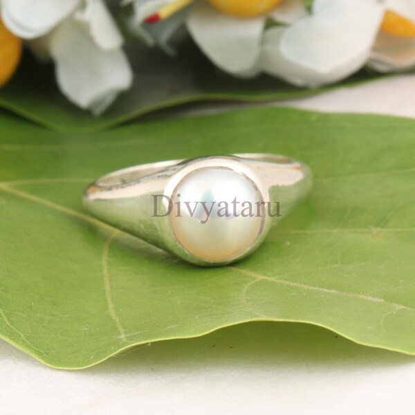 Round Pearl Ring - Etsy