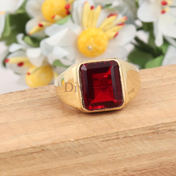 Garnet Ring Men - Etsy