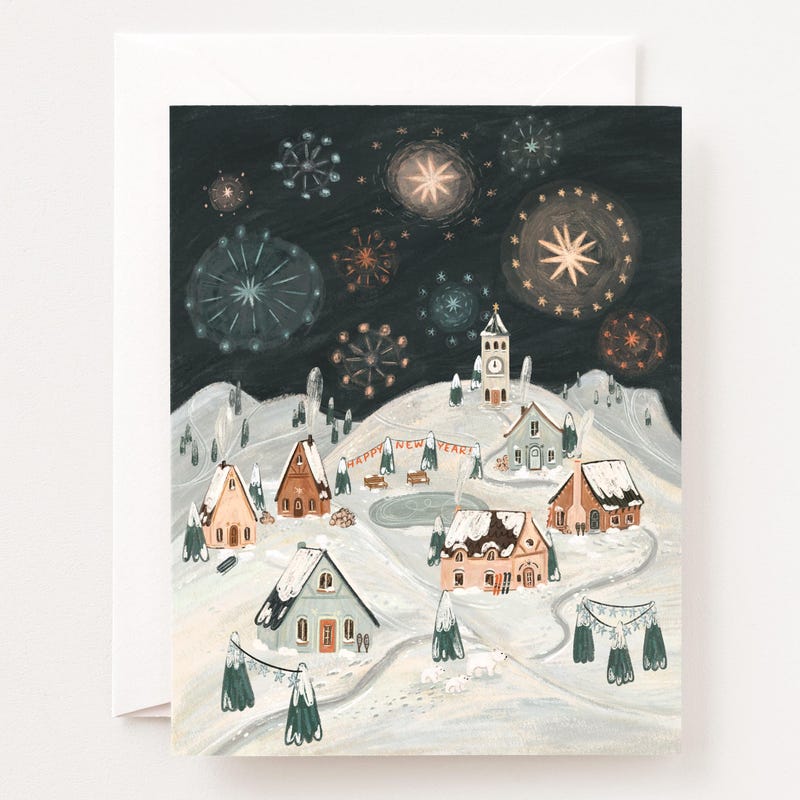 Handpainted New Year Cards - Etsy