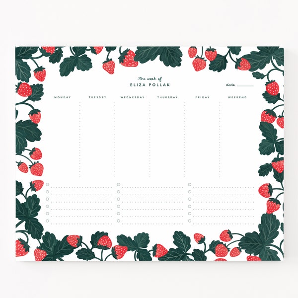 Strawberry Desk Calendar - Etsy