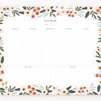 A4 Weekly Planner Pad Bold Colour Block | Desk Planner With Habit ...