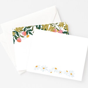 Flora Personalized Flat Card Set of 12 | Custom Stationery Cards With ...