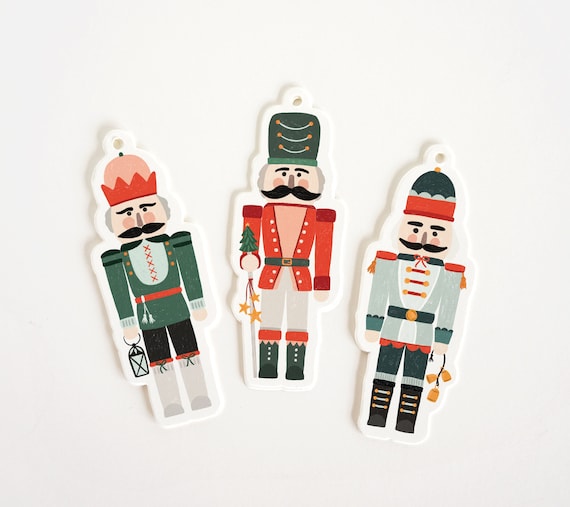 Nutcrackers Gift Tag Set of 9 Die Cut Christmas Nutcracker Holiday Gift Tags Christmas Gift Wrap Etsy UK