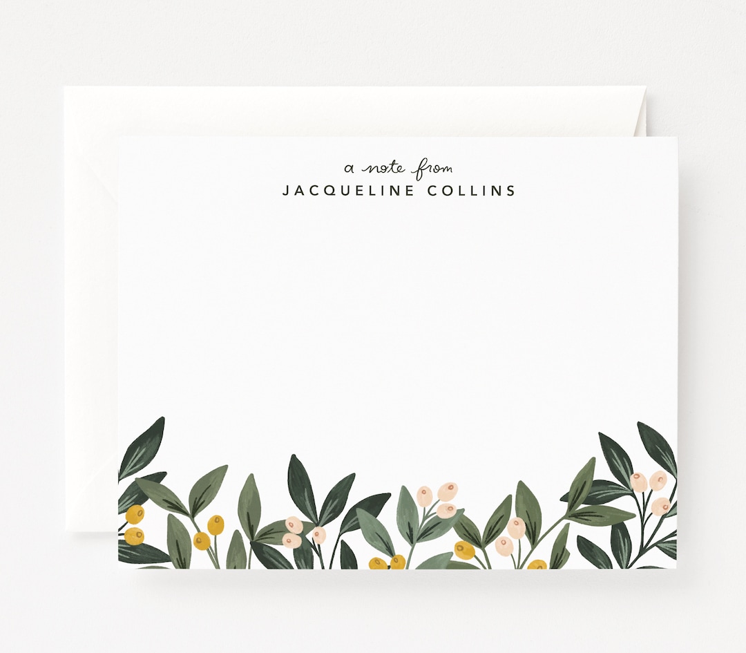 Personalized Flat Card Set of 12 | Hand Lettered Personalized ...