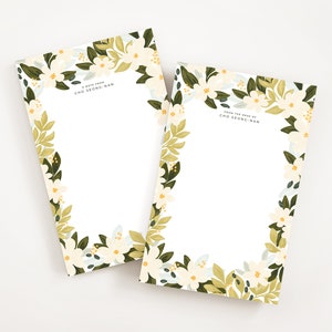 Personalized Notepad: Spring Bloom Illustrated Custom Stationery ...