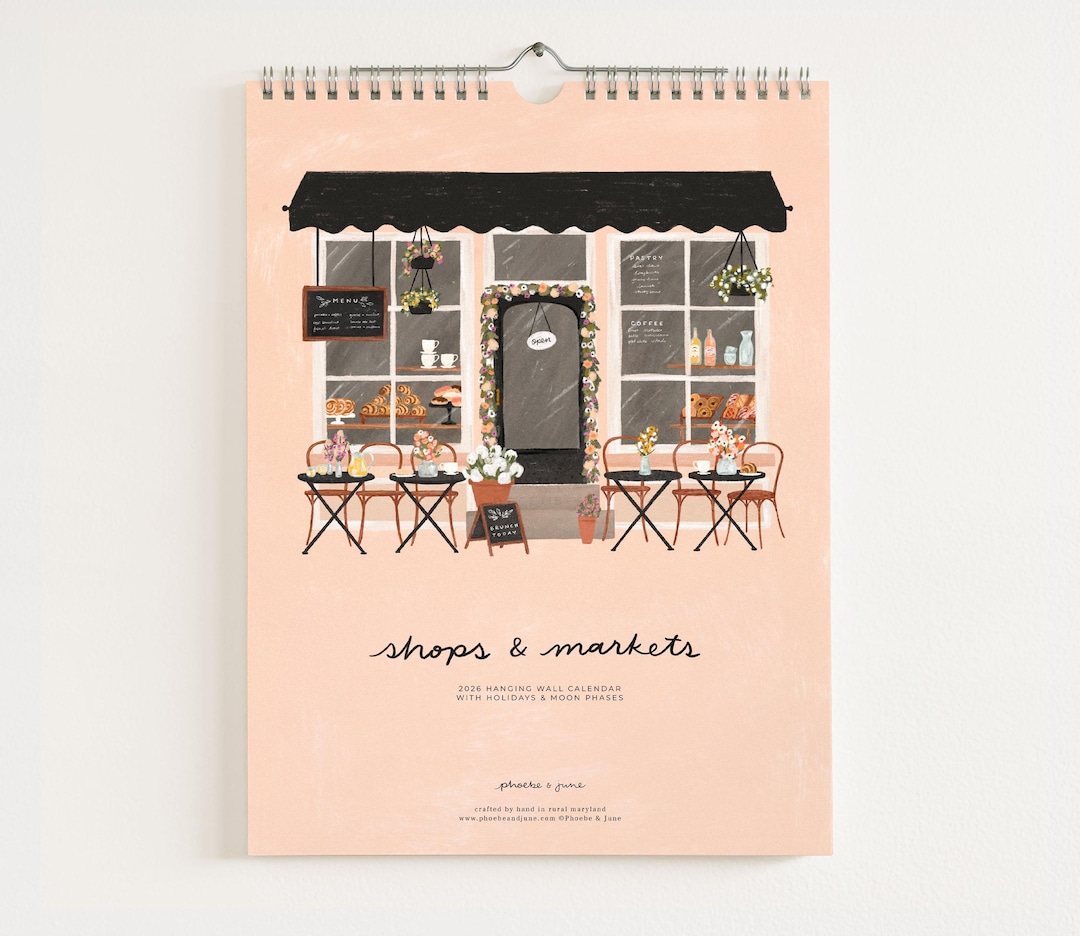 2026 Shops & Markets Wall Calendar - Etsy