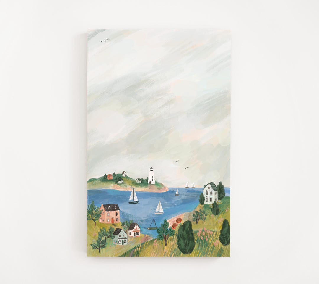 Seaside Slope Notepad | Large Illustrated Coastal Landscape List Pad - Etsy