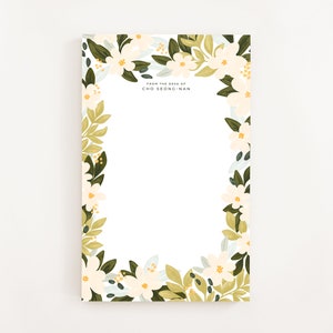 Personalized Notepad: Spring Bloom Illustrated Custom Stationery ...