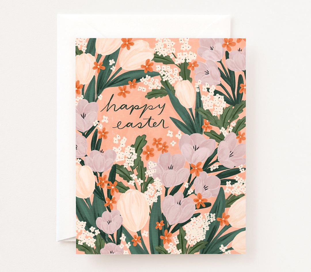 Easter Garden Cards : Illustrated Happy Easter Cards Set of 8 or Single ...