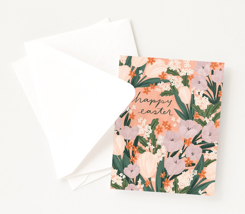 Easter Garden Cards : Illustrated Happy Easter Cards Set of 8 - Etsy